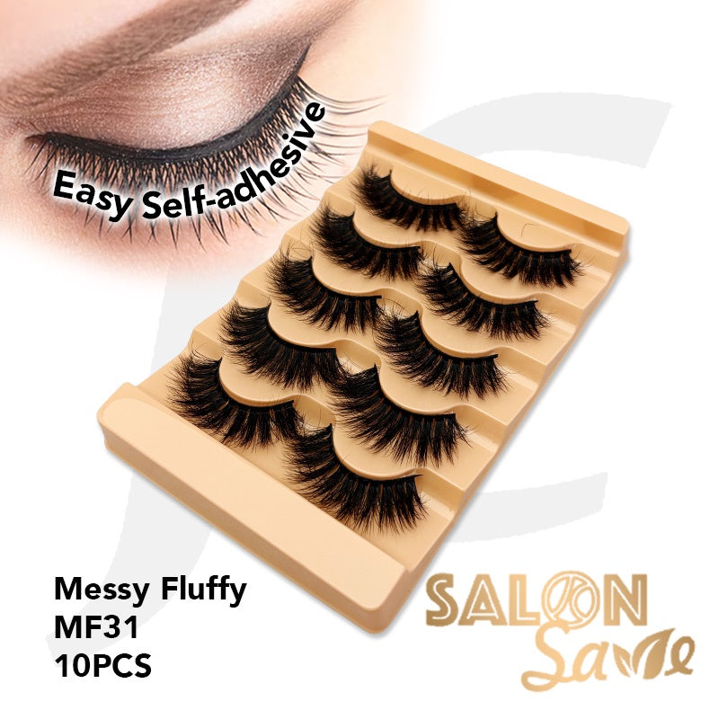 SALON Save Easy Self-adhesive Eyelash Messy Fluffy MF31 10pcs J72MSY ...