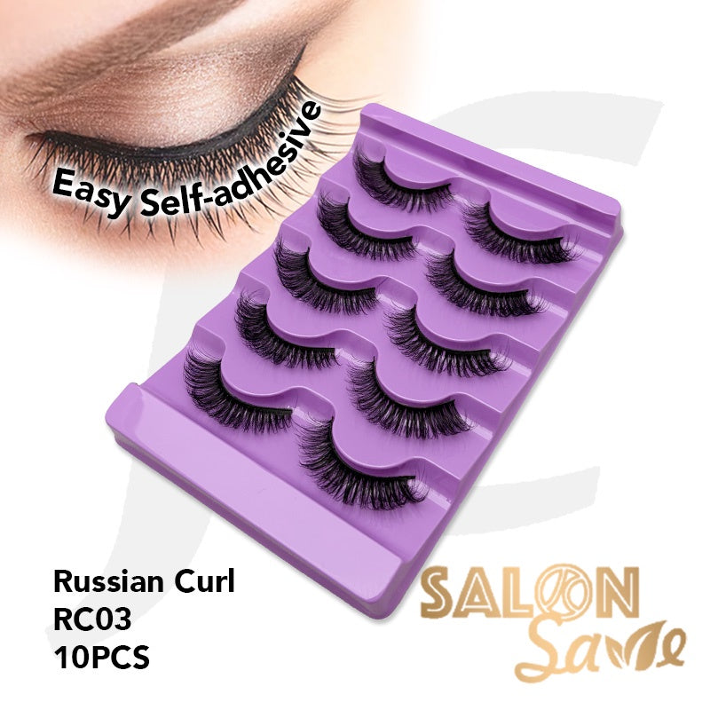 SALON Save Easy Self-adhesive Eyelash Russian Curl RC03 10pcs J72URC ...