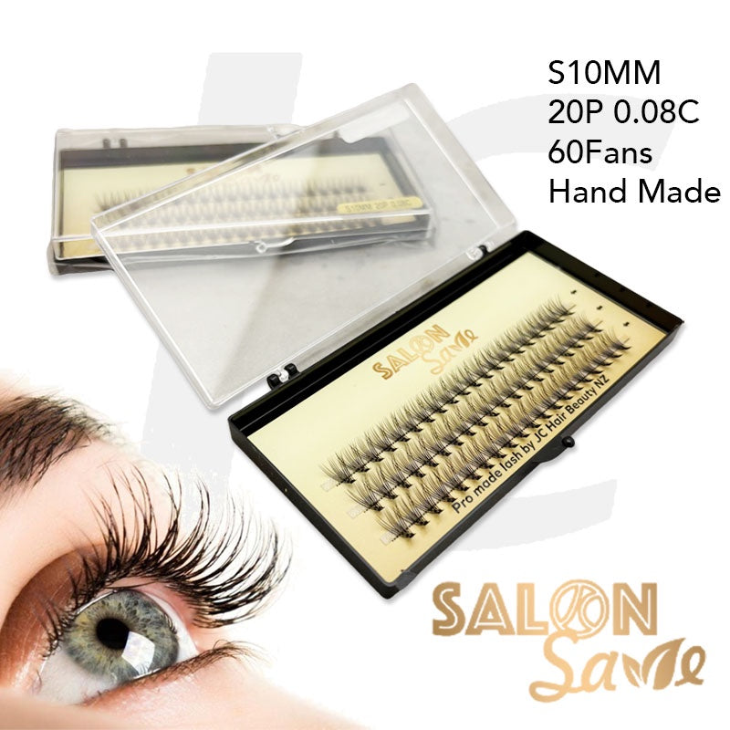 SALON Save Professional Fan Eyelash Extension Hand Made S10MM 20P 0.08 ...