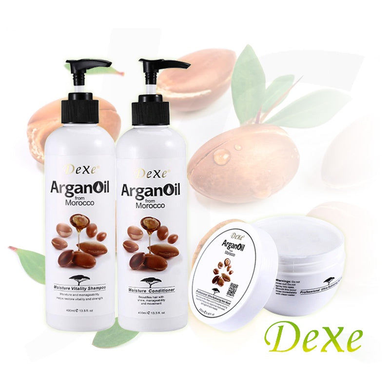 Dexe Argan Oil Set Shampoo Conditioner Mask 400x2+250ml With Gift Bag ...